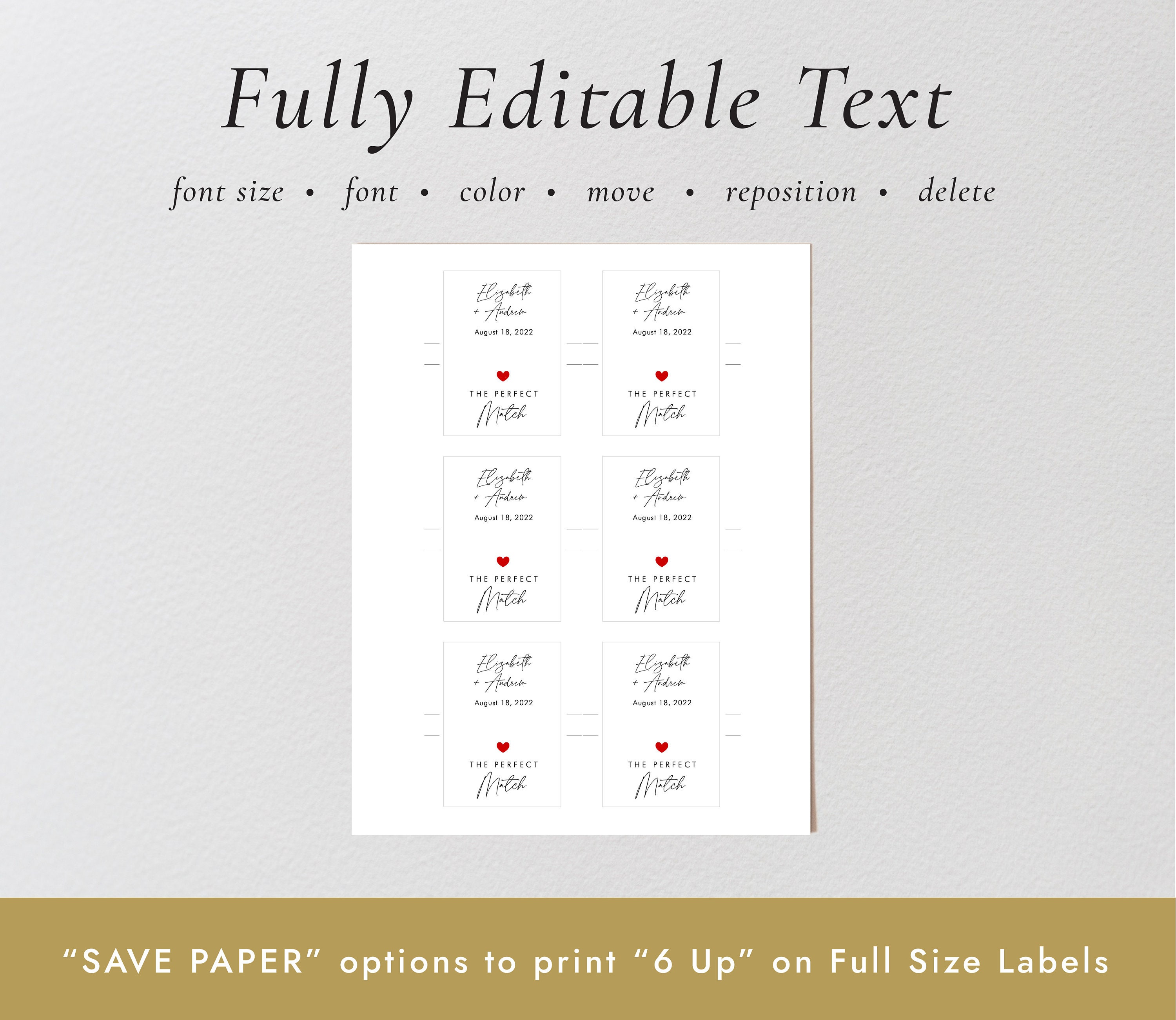 The Perfect Match Love Heart Template The Perfect Match | Etsy