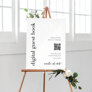 Modern Bold Digital Guest Book Sign, QR Code Guest Book, Online ...