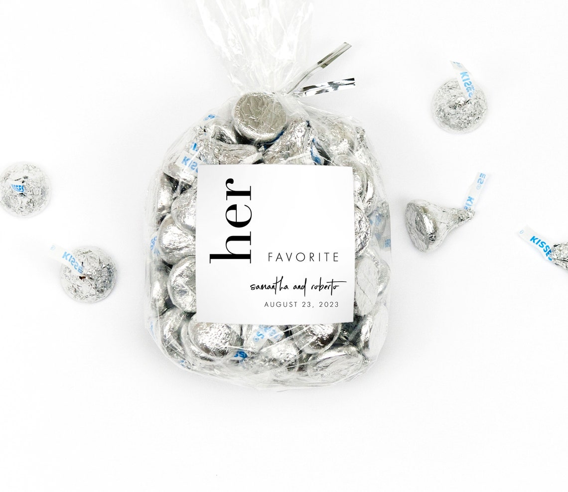 His and Hers Labels Her Favorite His Favorite Favor Labels | Etsy