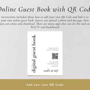 Modern Bold Digital Guest Book Sign, QR Code Guest Book, Online ...