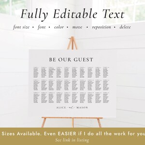 Be Our Guest Seating Chart Template, Classic Minimalist Seating by ...