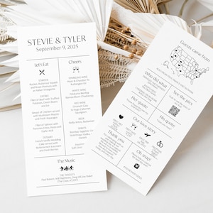 Chic Infographic Wedding Menu, Menu Information, Wedding Icons, Our ...