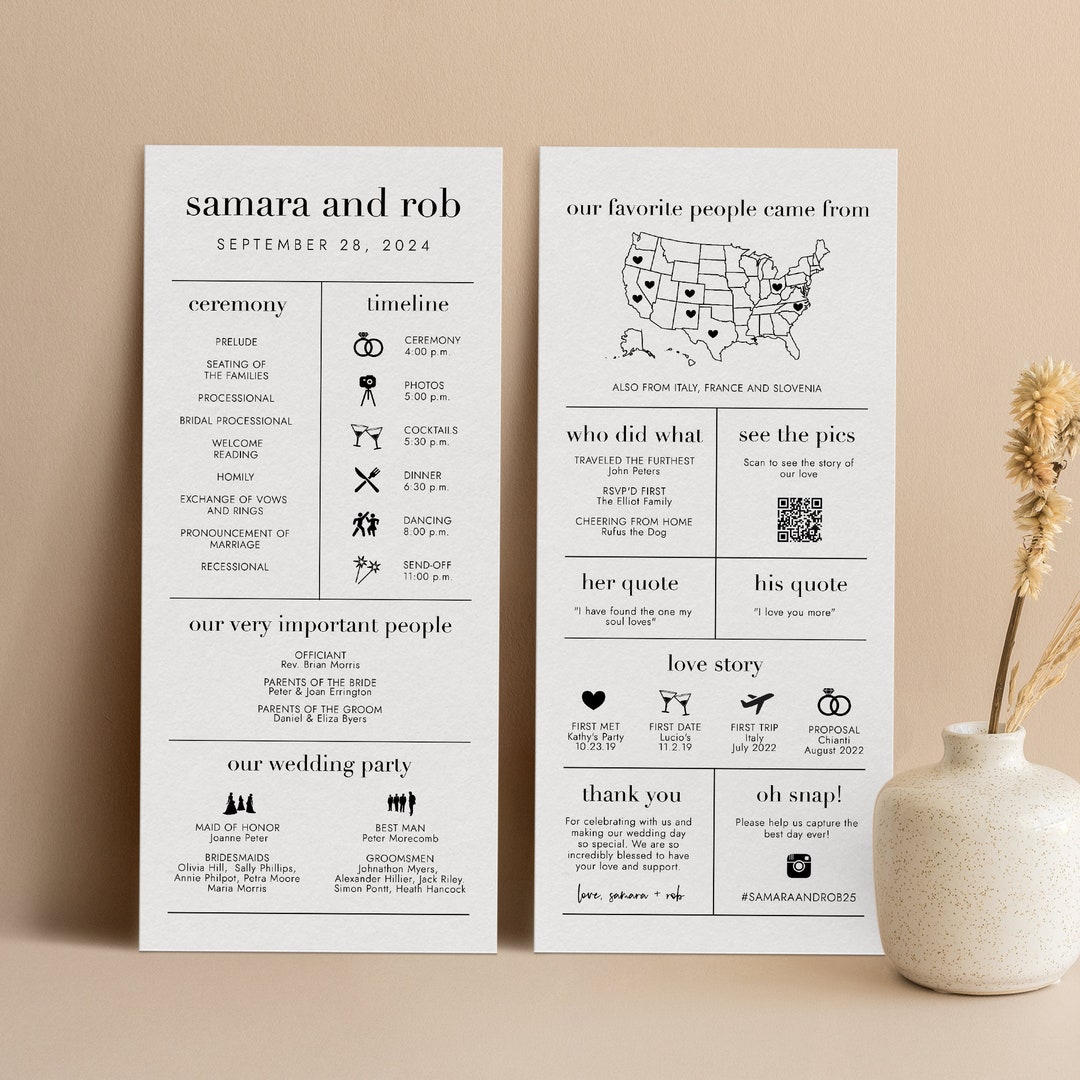 Infographic Wedding Program, Wedding Schedule, Wedding Icons, Order of ...