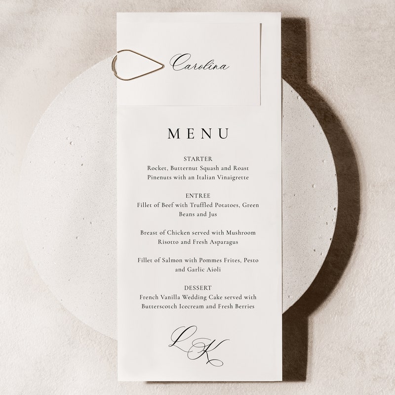 Menu Place Cards - Etsy