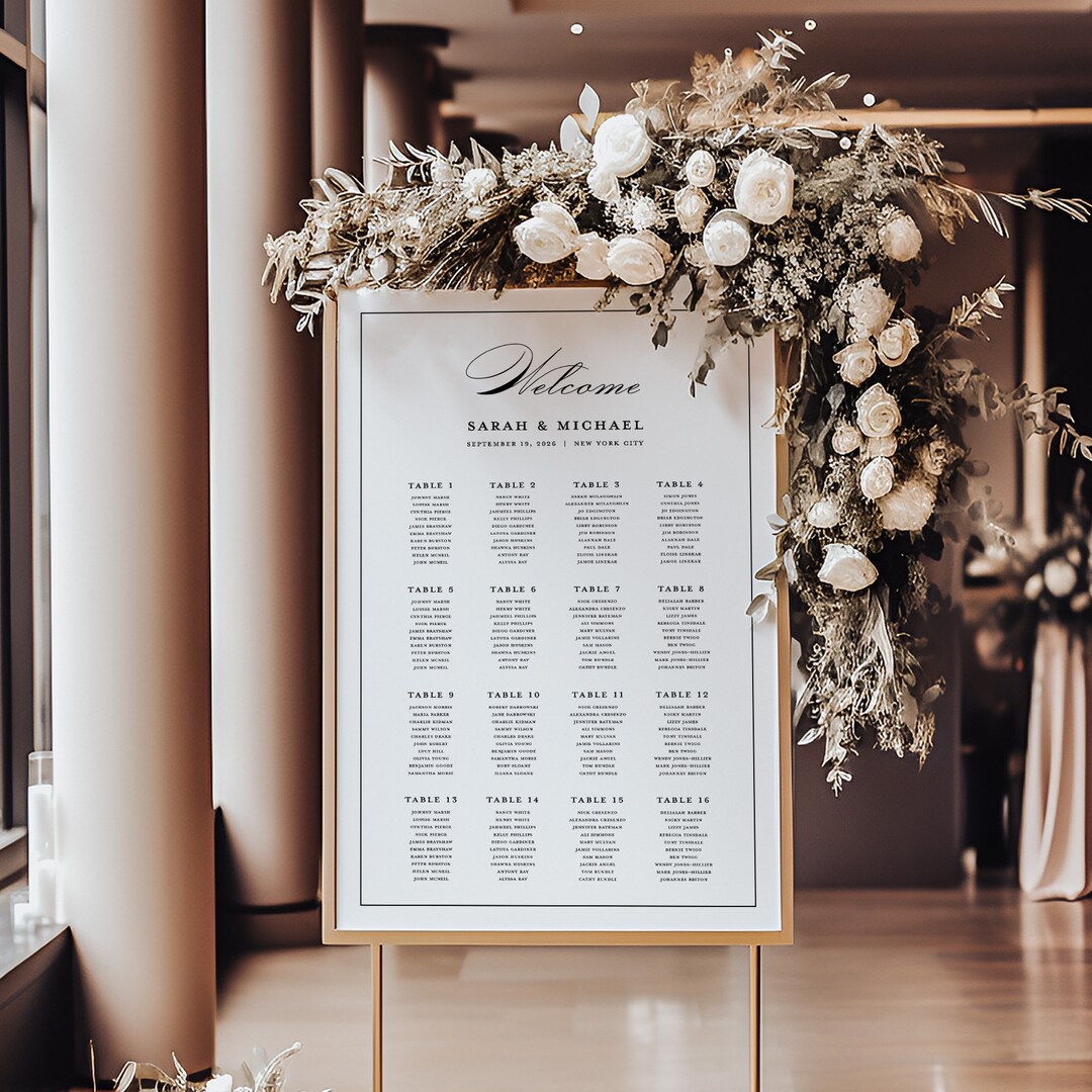 Manhatten Seating Chart Template, Seating Chart by Table Number ...