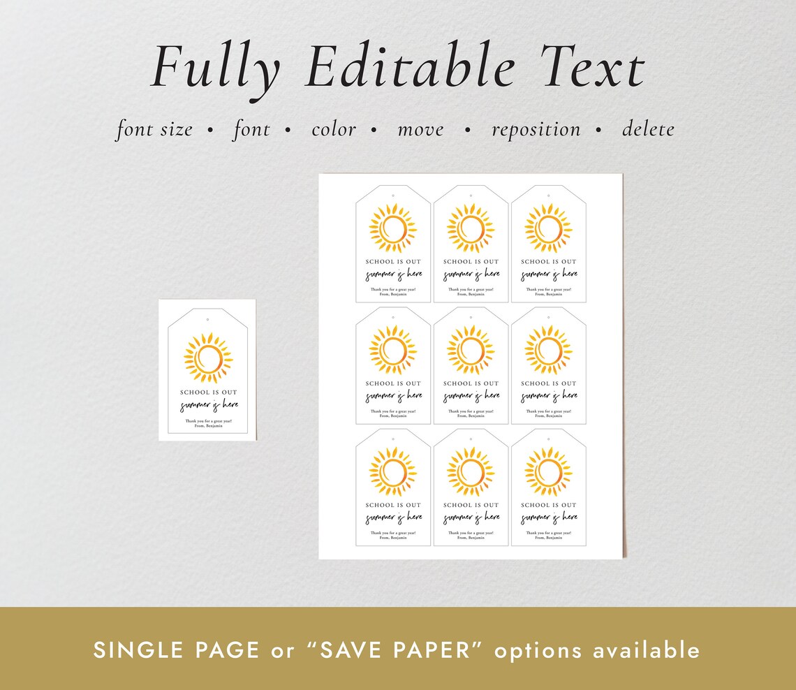 School is Out Summer is Here Gift Tags End of School Favor - Etsy