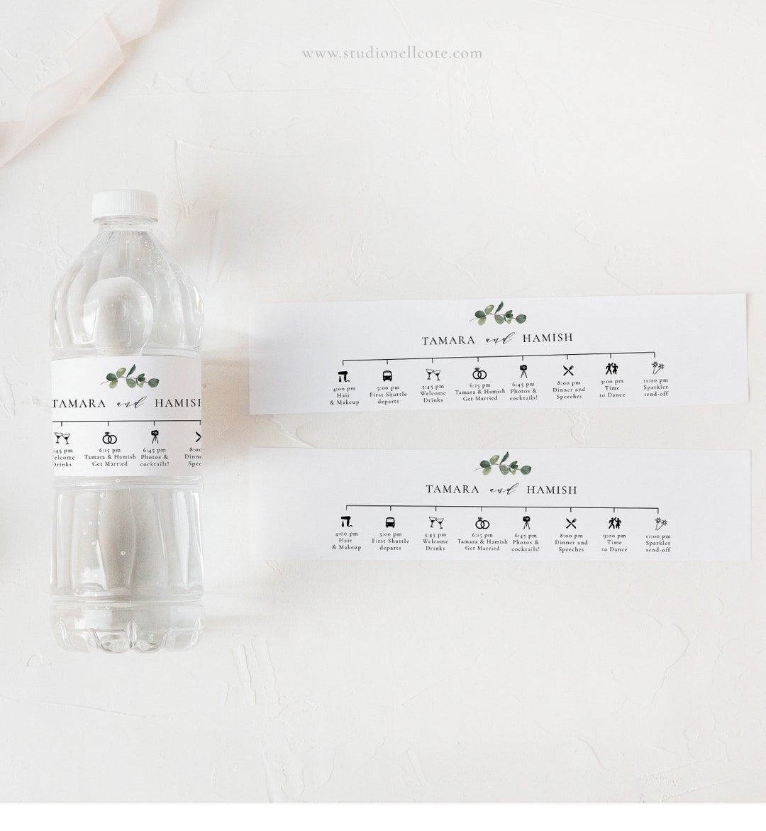 Eucalyptus Water Label Timeline - Printable Wedding Label, Label ...