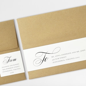 Calligraphy Wrap Around Envelope Label Template, Classic Wrap Around ...