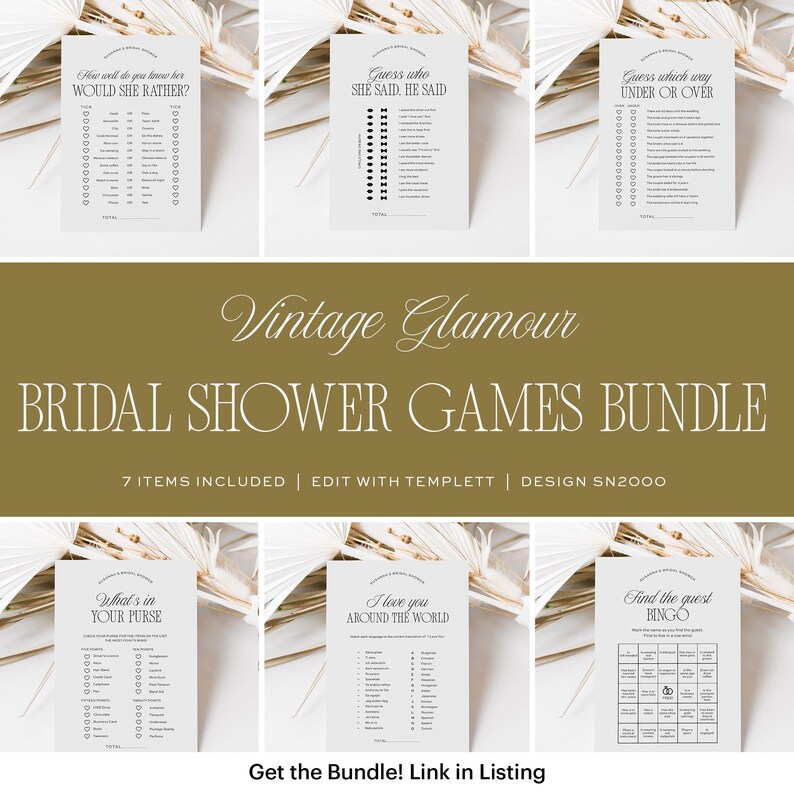 Vintage Glamour Under or Over Game, Guess Which Way It Goes, Bridal ...