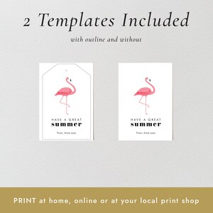 Summer Gift Tags, End of School Favor Tags, Flamingo Favor Tag, Have a ...