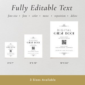 Gatsby Digital Guest Book Sign, QR Code Guest Book, Online Message ...