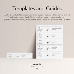 Calligraphy Wraparound Envelope Label Template, Wrap Around, Please Deliver to Label, DIY ...