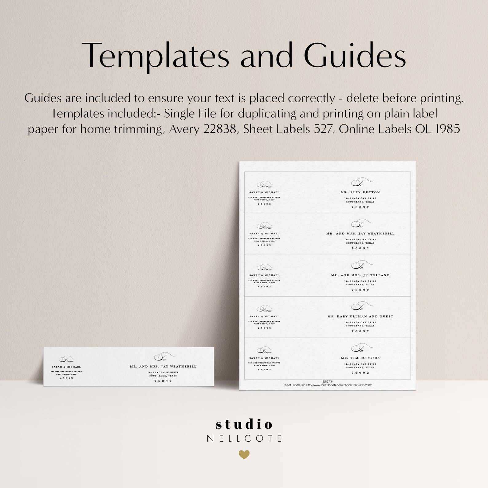 Manhatten Wedding Wraparound Envelope Label Template, Classic Wrap ...