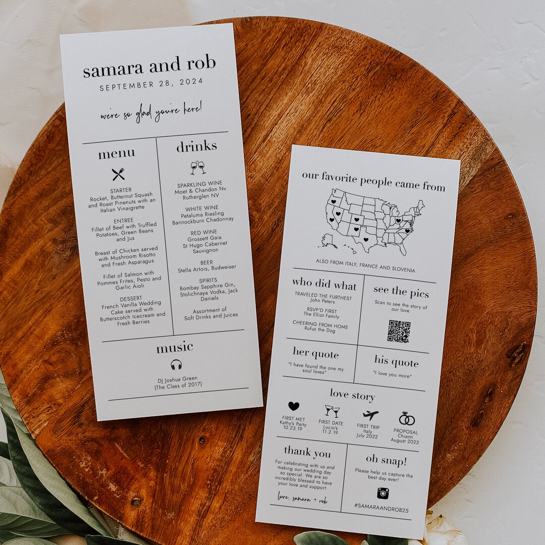 Infographic Wedding Menu, Menu Information, Wedding Icons, Our Love ...