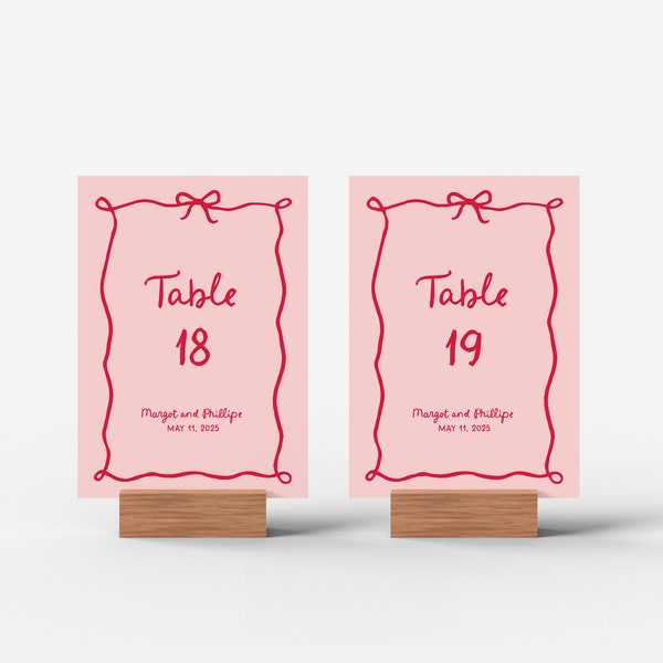Table Numbers Ribbon - Etsy