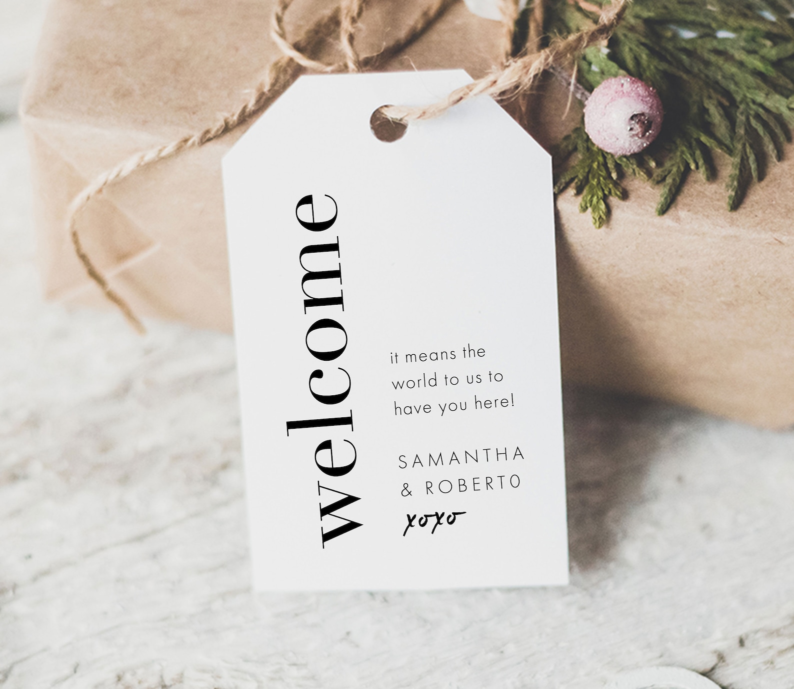 Welcome Bag Gift Tag Template Printable Modern Bold Gift Tag - Etsy