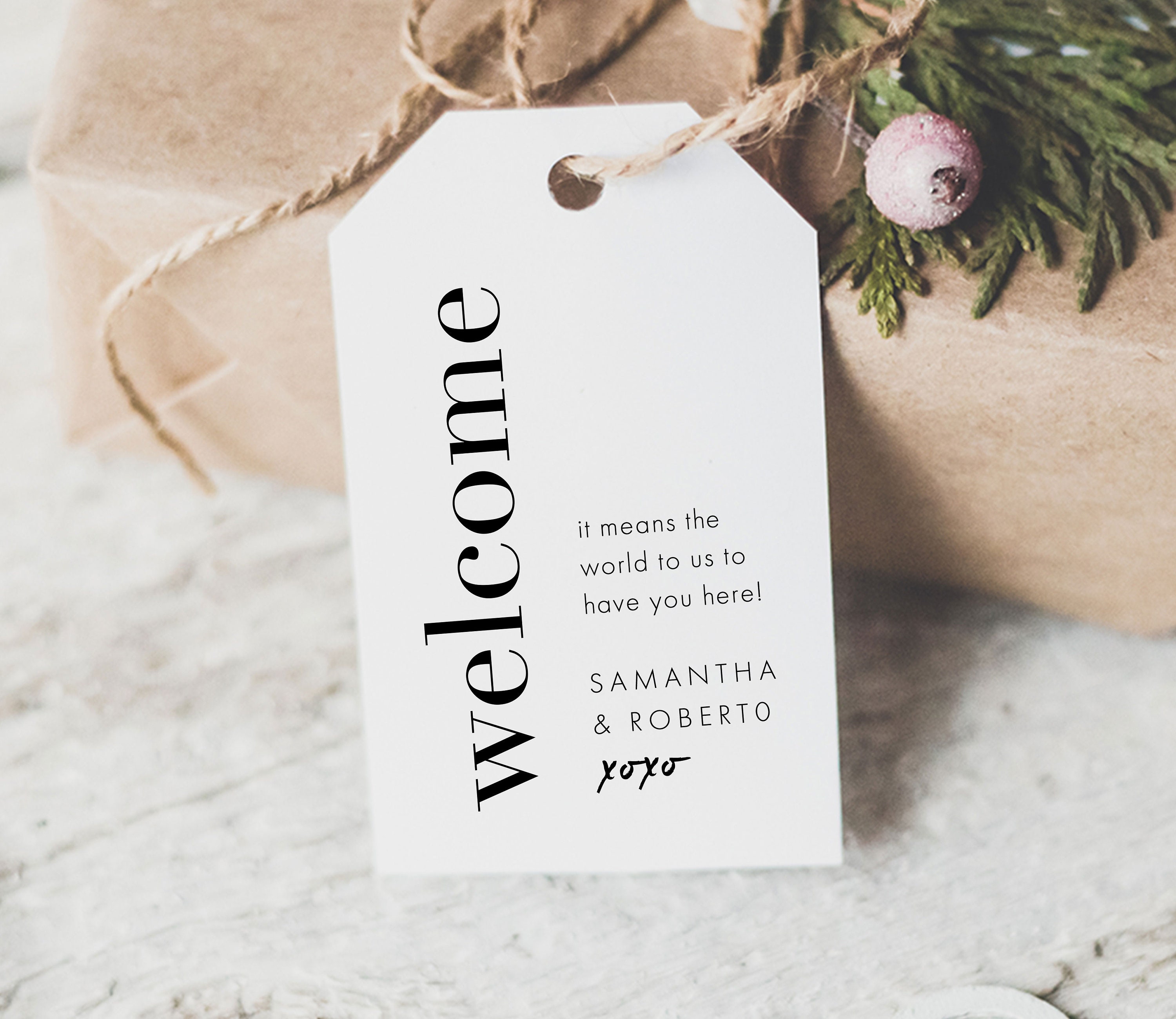 Welcome Bag Gift Tag Template Printable Modern Bold Gift Tag | Etsy
