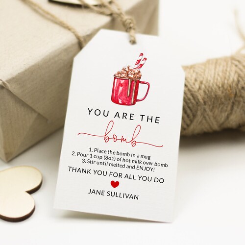 Christmas Appreciation Gift Tag You're the Bomb Teacher - Etsy