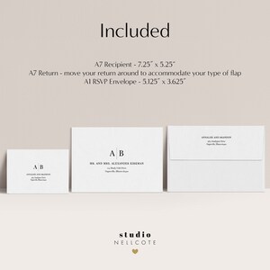 Modern Initals Envelope Template, Monogram Address Template, DIY ...