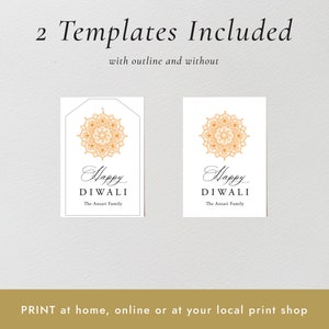 Happy Diwali Gift Tags, Editable Deepawali Gift Tags, Diwali Rangoli ...