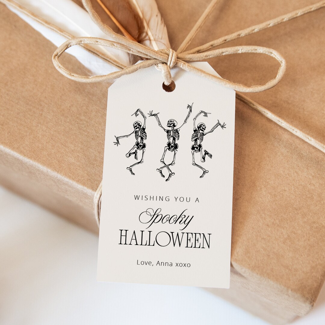 Halloween Gift Tag Template, Have a Spooky Halloween Hang Tag, Dancing ...