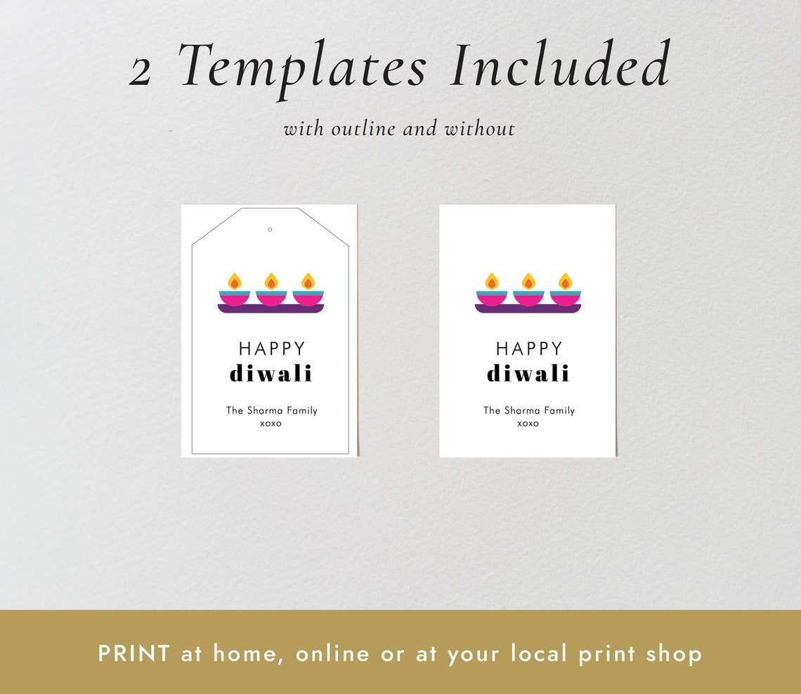 Printable Diwali Gift Tags Deepawali Gift Tags Indian - Etsy