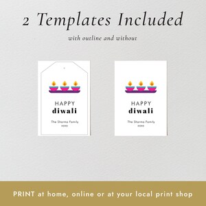 Printable Diwali Gift Tags, Deepawali Gift Tags, Indian Festival of ...