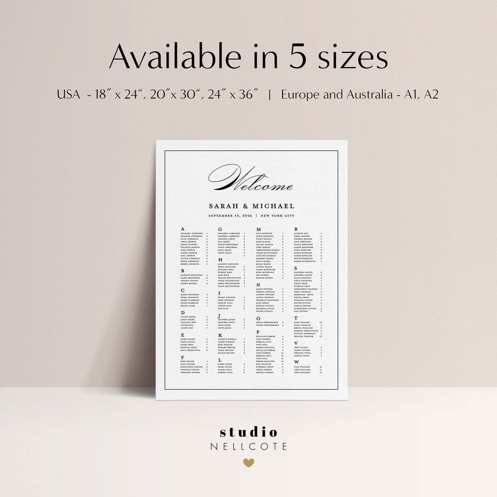 Alphabetical Seating Chart Template, Manhatten Seating Alphabetized ...