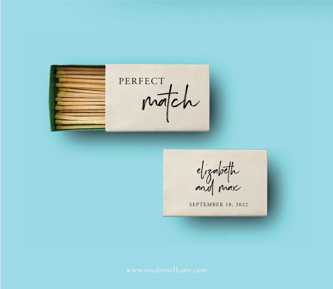 The Perfect Match Printable Template Matchbox Wedding Favor - Etsy ...