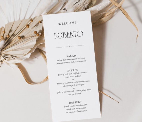 Luxury Guest Name Menu Template Let's Eat Menu Art Deco - Etsy