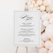 Manhatten Menu Sign Template, Elegant Serif Wedding Menu Poster ...