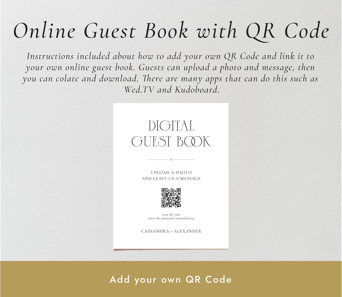 Digital Guest Book Sign QR Code Guest Book Online Message - Etsy