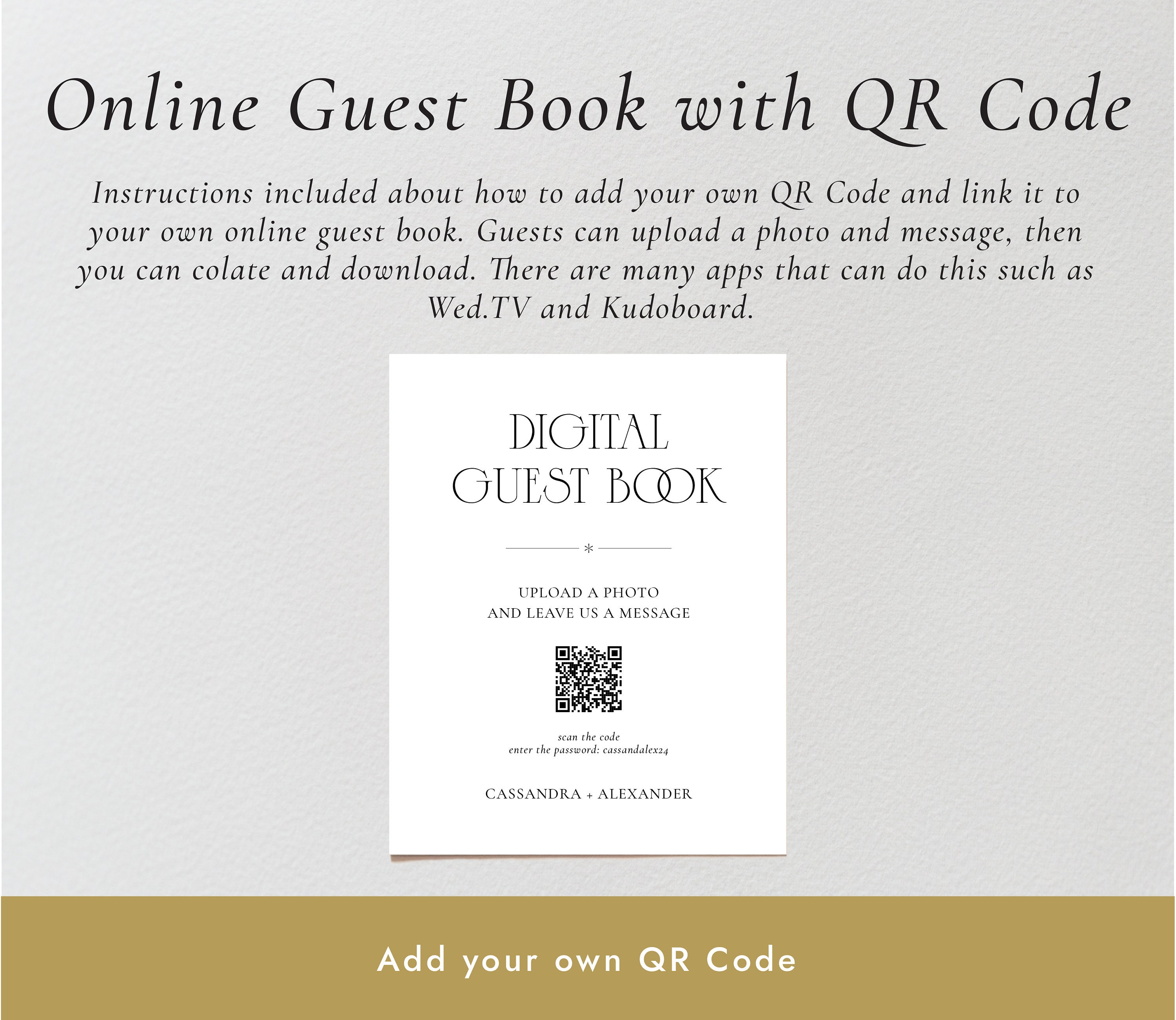 Digital Guest Book Sign, QR Code Guest Book, Online Message, Guest ...