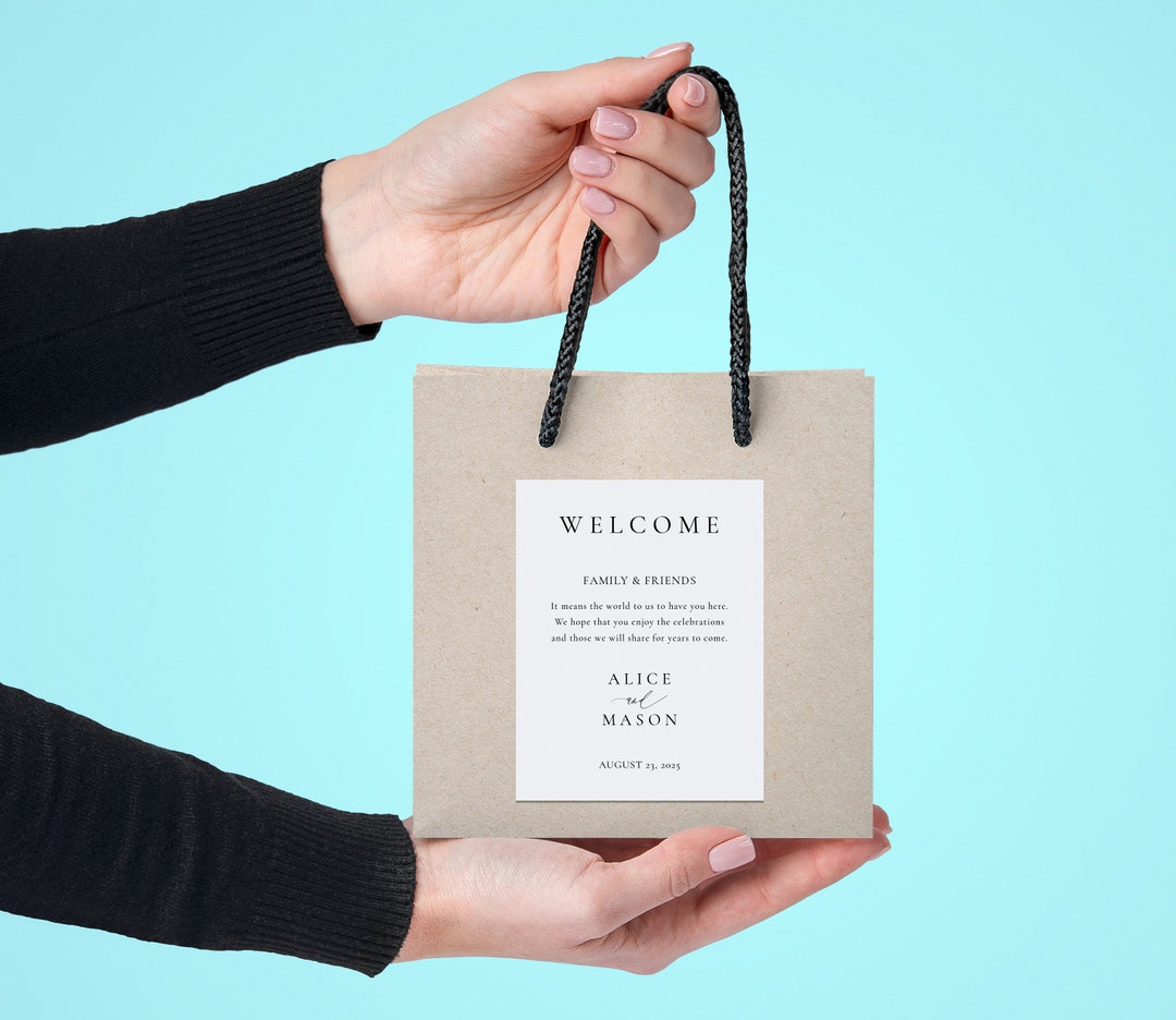 Hotel Wedding Welcome Bag Label, Welcome Bag Kit, Hotel Welcome for ...