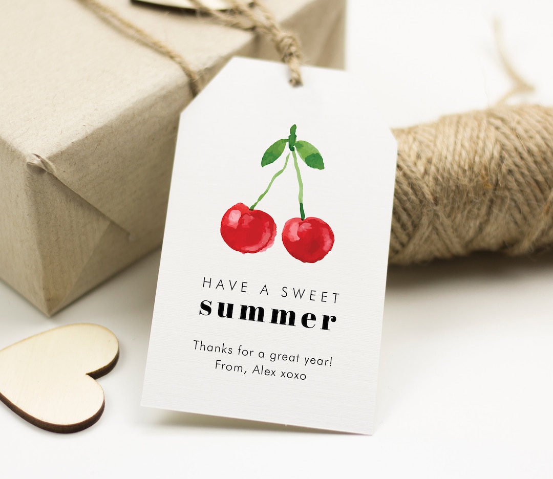 Have a Sweet Summer Gift Tags, End of School Favor Tag, Watercolor ...