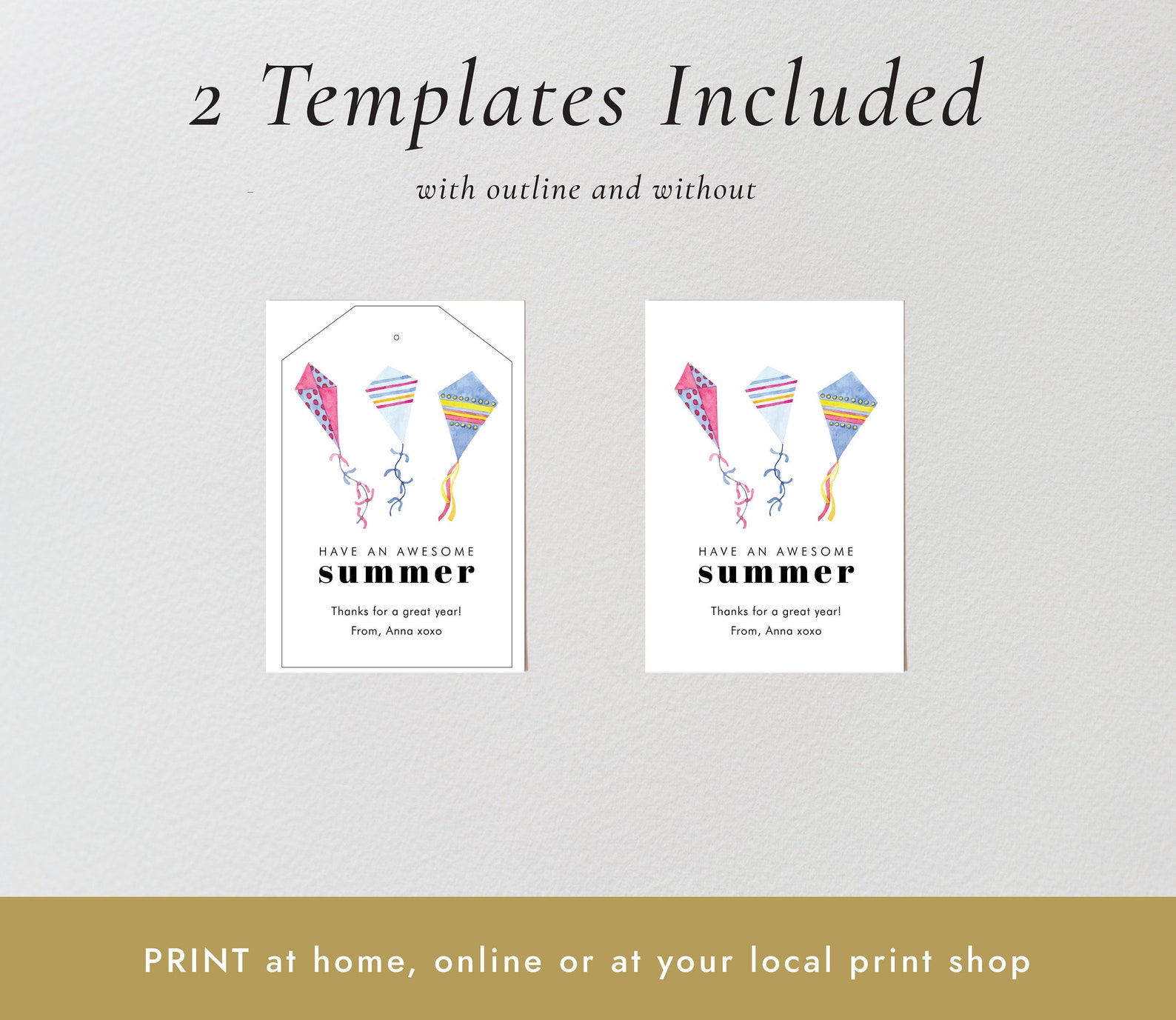 Watercolor Kites Summer Gift Tags End of School Favor Tag - Etsy