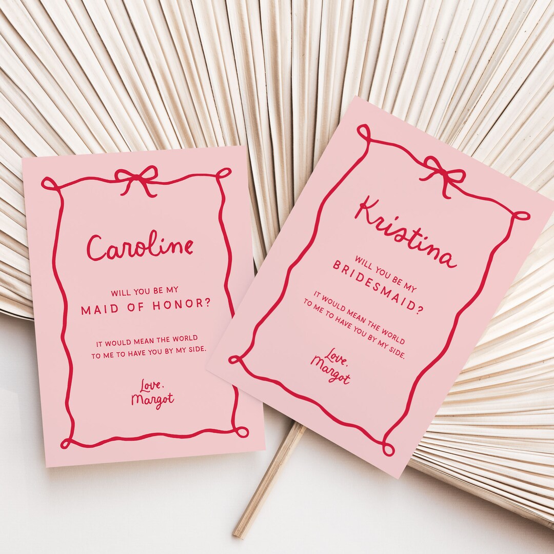 Bow Bridesmaid Proposal Card, Coquette Will You Be by Bridesmaid ...