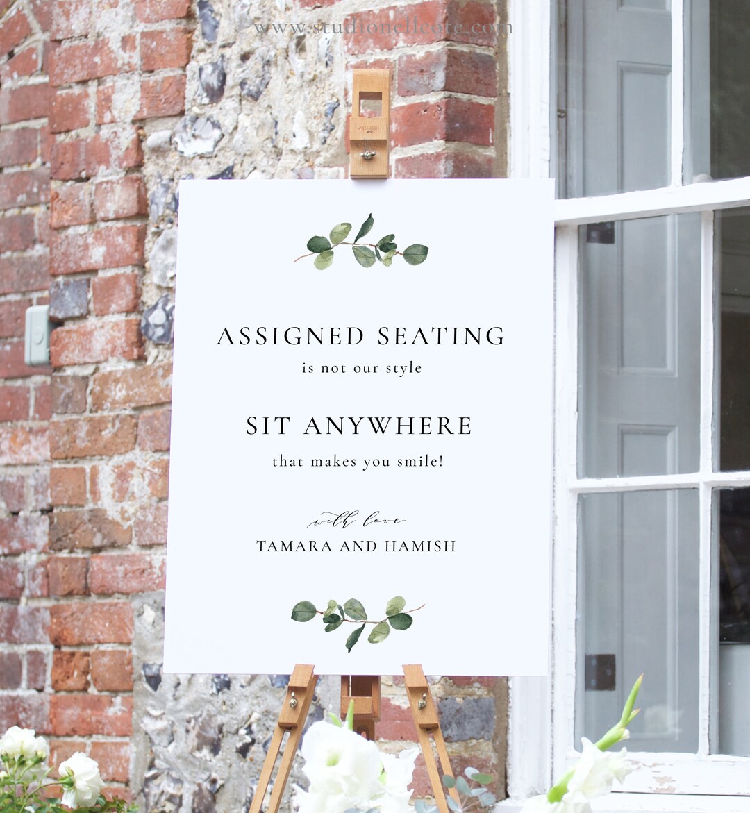 Open Seating Sign - Choose a Seat Not a Side, Sit Anywhere Sign ...