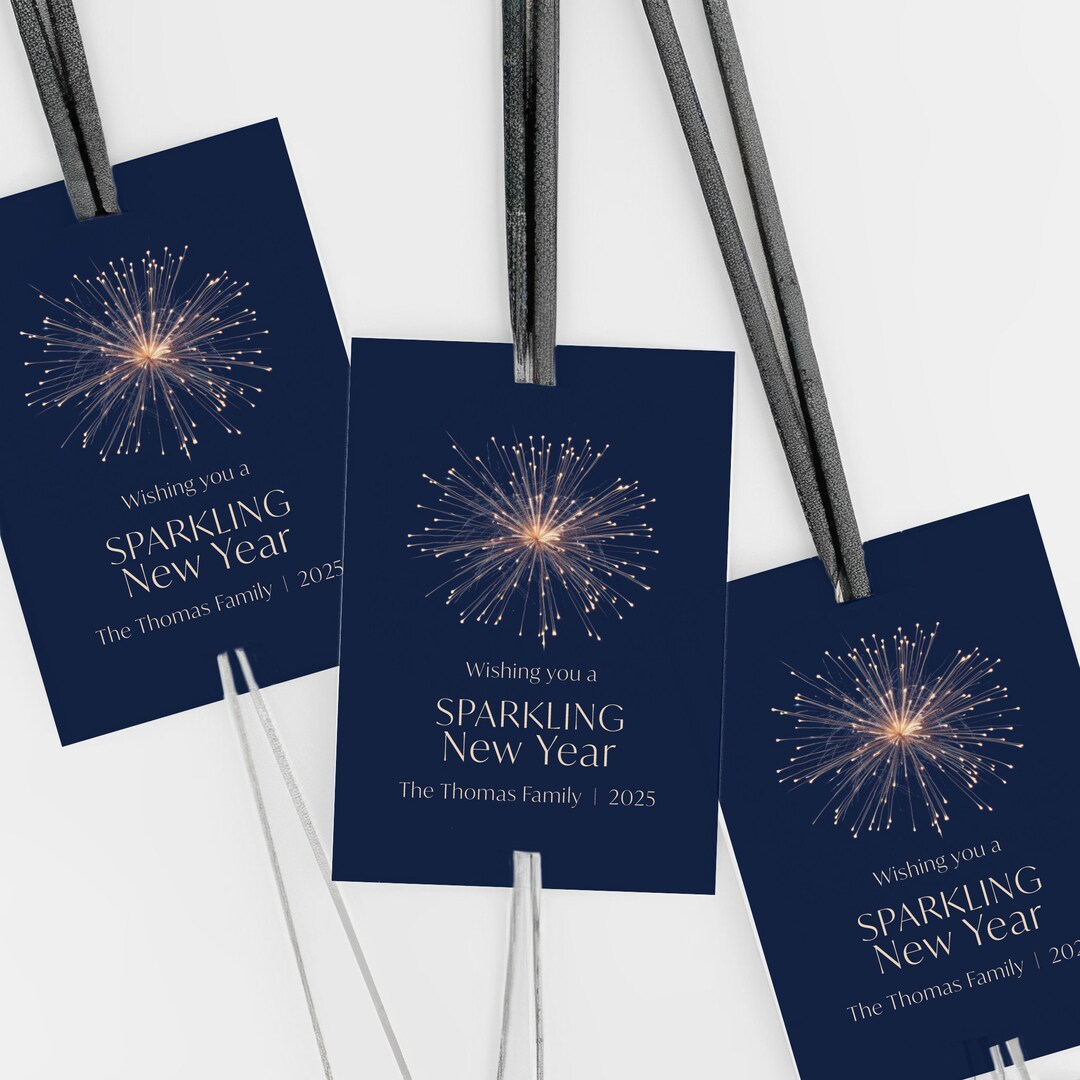 Have a Sparkling New Year Sparkler Tag, Printable NYE Party Template ...