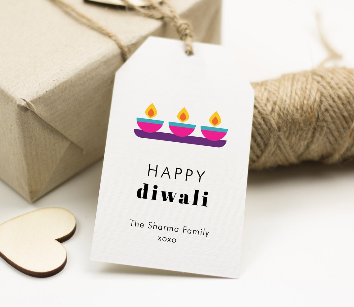 Printable Diwali Gift Tags, Deepawali Gift Tags, Indian Festival of ...