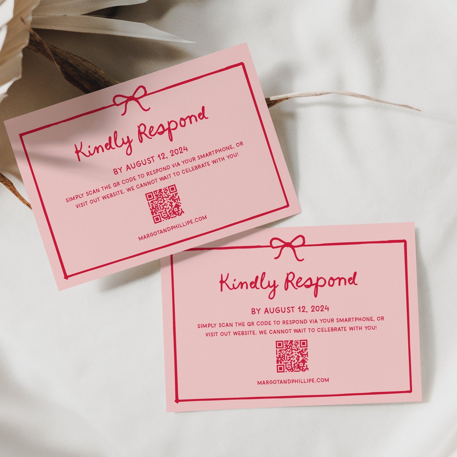 Wedding RSVP Digital Insert Card With QR Code, Links Guests Straight to ...
