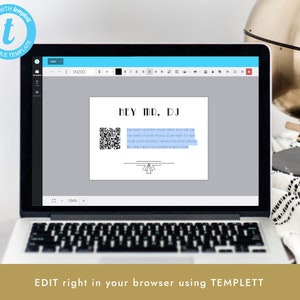 Gatsby Hey Mr DJ Insert Card, QR Code Insert, Art Deco QR Song Request ...