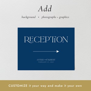 Reception This Way Sign, Modern Luxe Wedding Reception Printable ...
