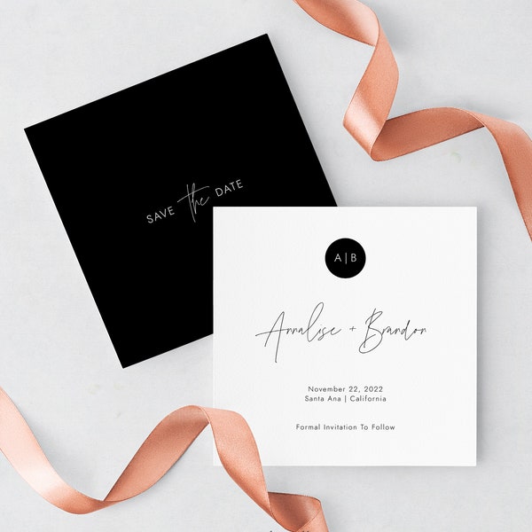 Square Save the Date - Etsy