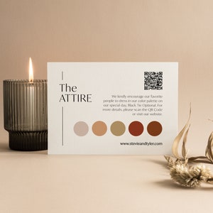 Chic Attire Insert, Our Vibe Card, Guest Attire Card, QR Code Color ...