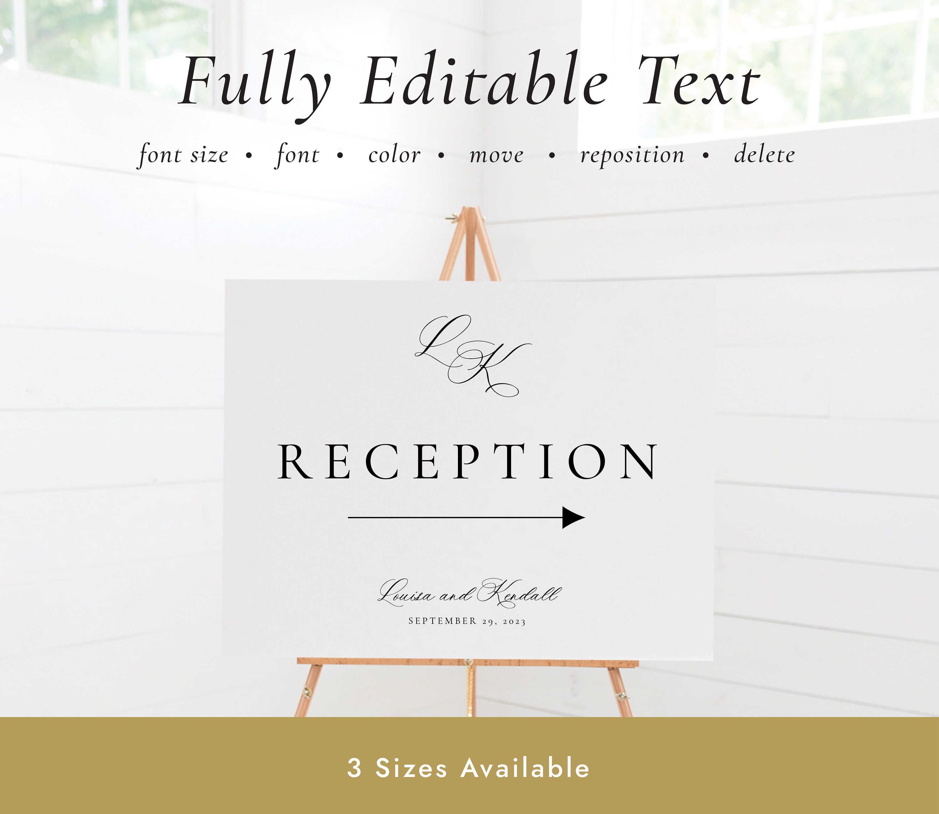 Reception This Way Sign Calligraphy Monogram Wedding - Etsy Hong Kong