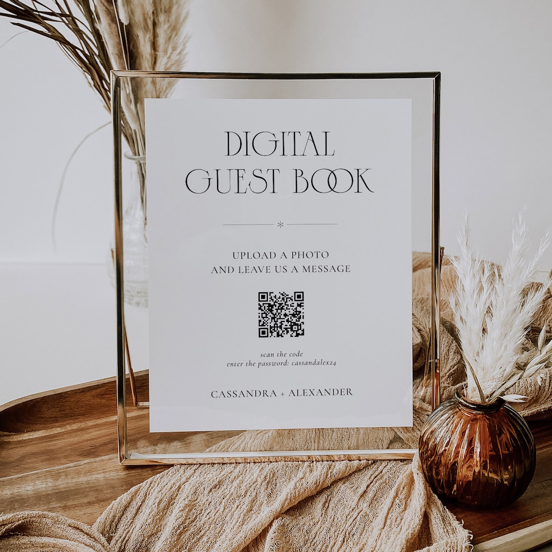 Digital Guest Book Sign, QR Code Guest Book, Online Message, Guest ...