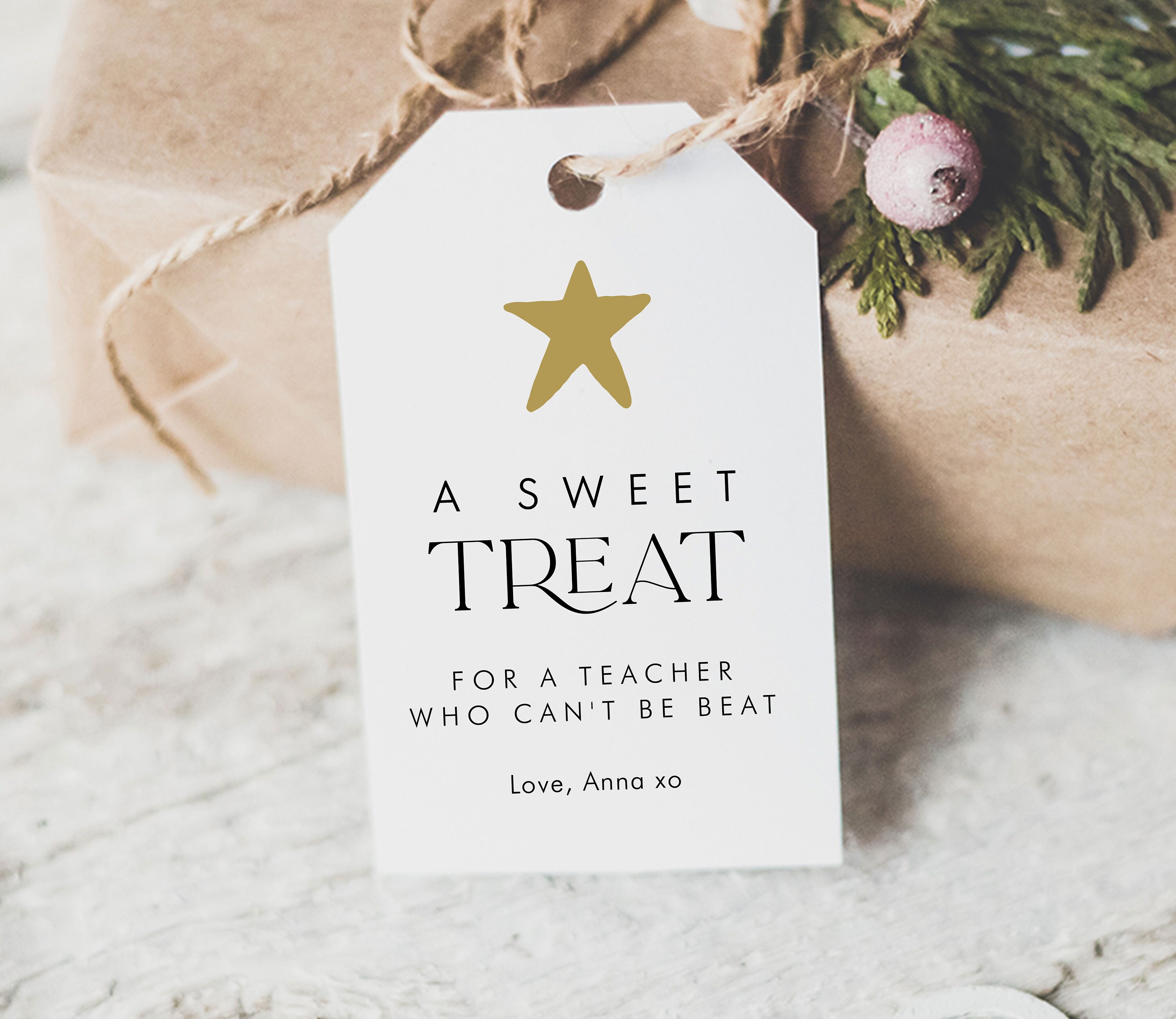 Gold Teachers Appreciation Gift Tag A Sweet Treat Teacher | Etsy