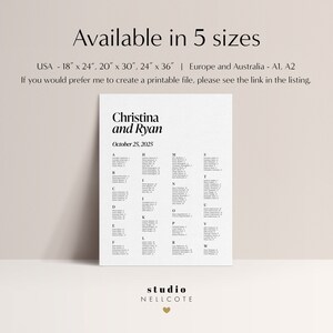 Alphabetical Seating Chart Template, Ultra Minimalist Seating ...