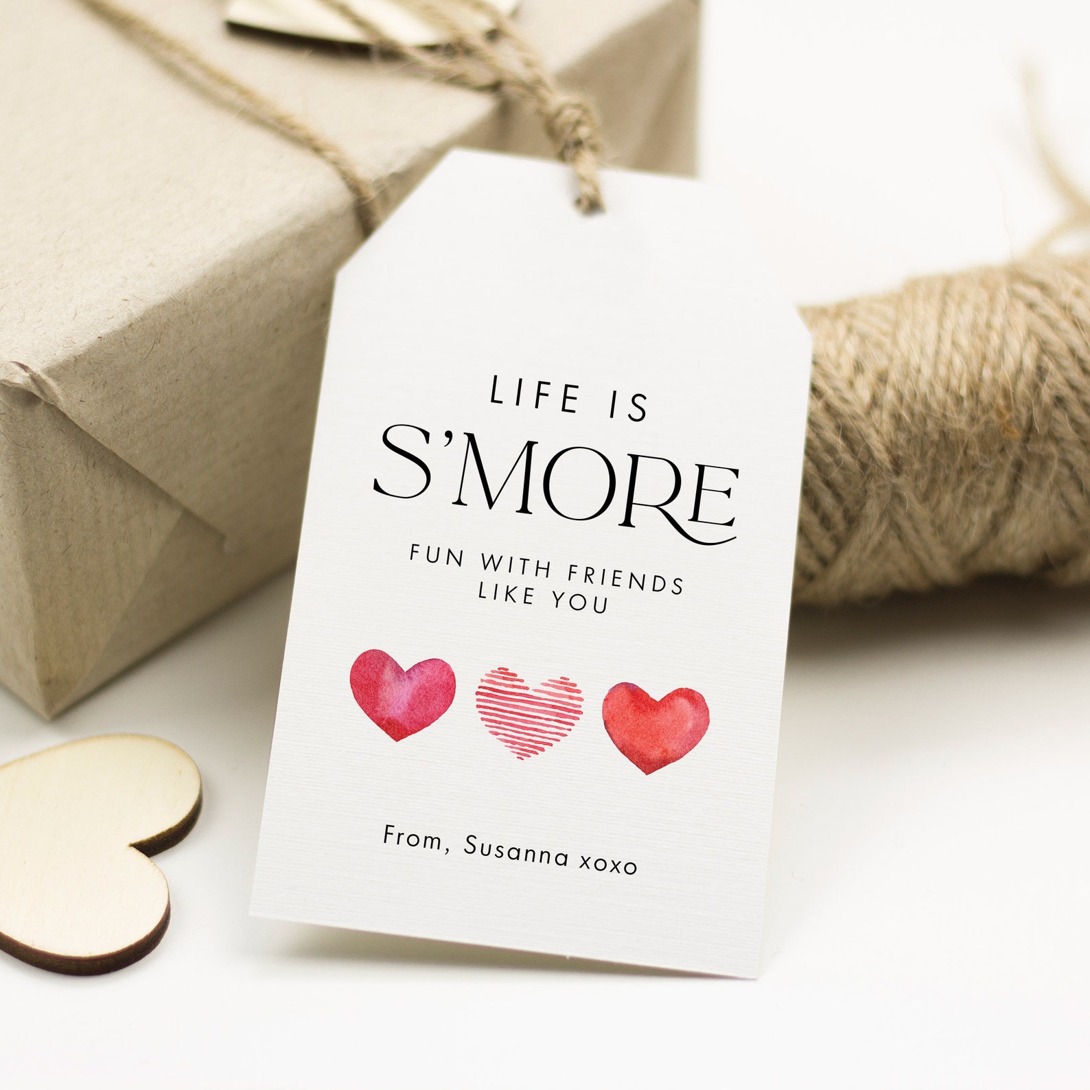 Love Hearts Valentine's Day S'mores Gift Tags, Life is Smore Fun With ...